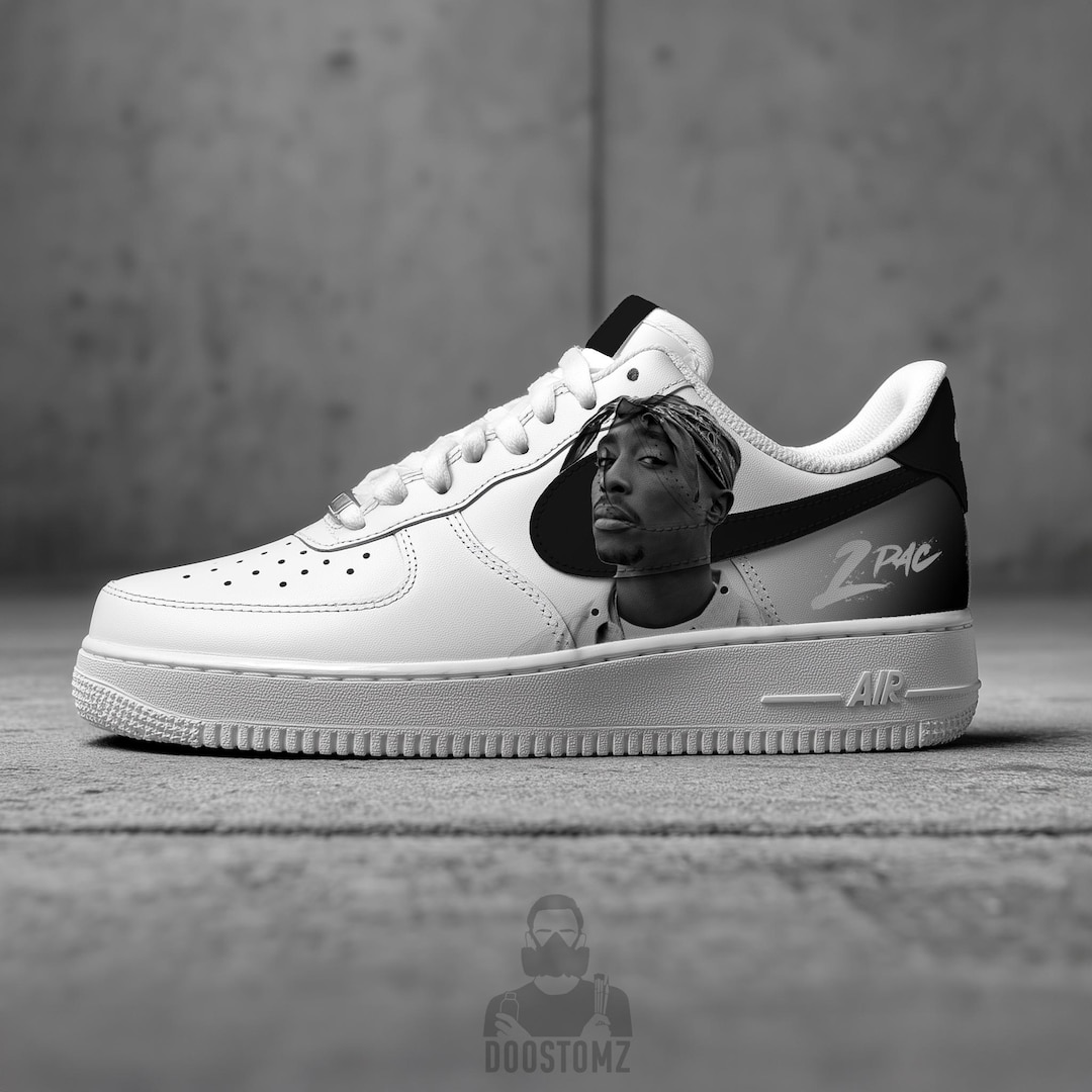 Nike Air Force 1 2pac Custom Sneakers – Tupac Hand Painted Portrait ...
