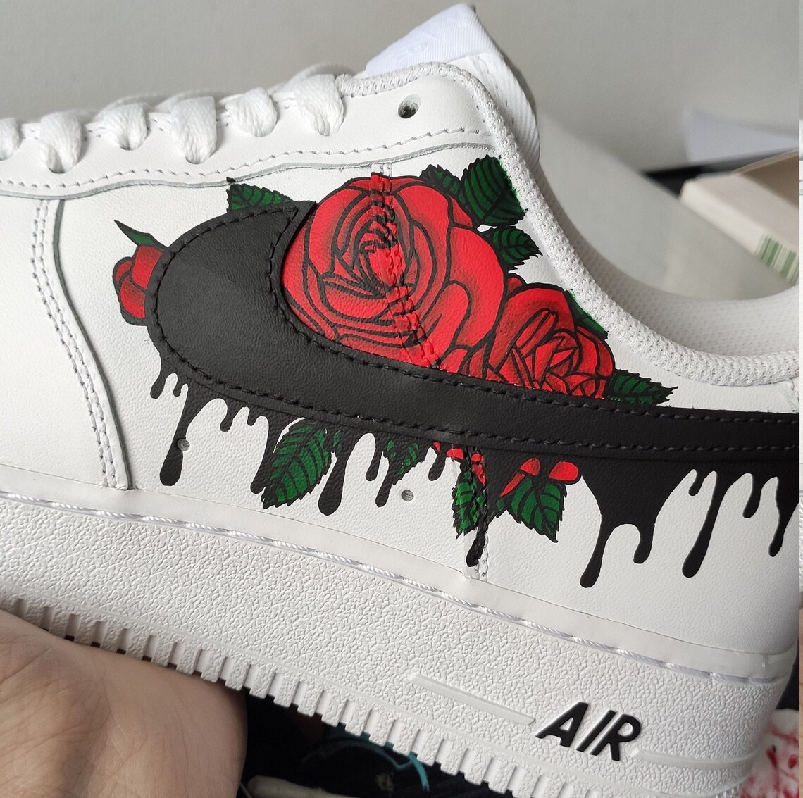 Air Force 1 Custom Rose Drips Personalized Shoes Custom Af1 - Etsy