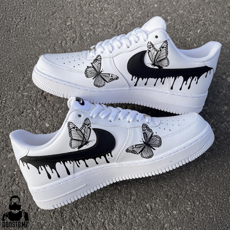 Custom Air Force 1 Drips N' Butterfly Shoes | Nike Custom Sneakers ...
