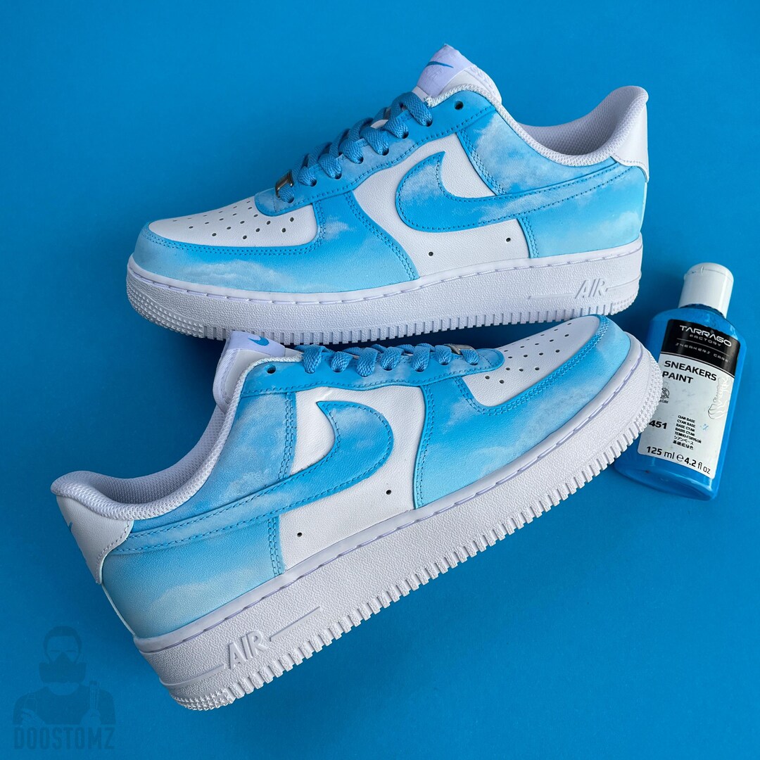 Custom Air Force 1 Clouds Painting | Hand Painted AF1 Custom Sneakers ...