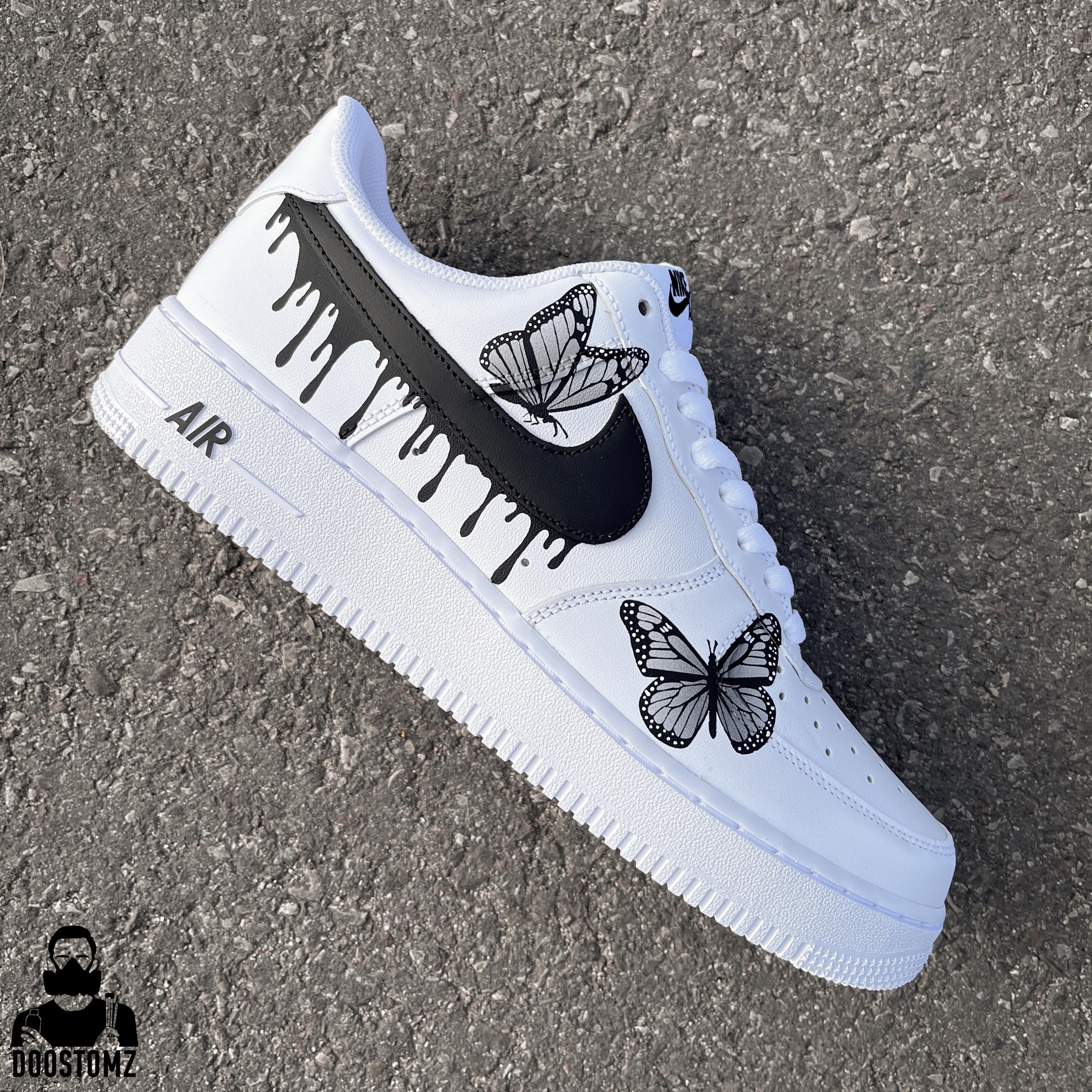 Custom Air Force 1 Drips N' Butterfly Shoes | Nike Custom Sneakers ...
