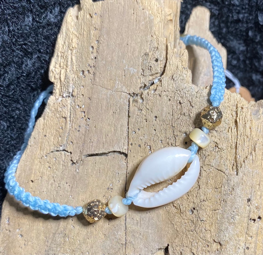 Cowrie Shell Adjustable Cord Bracelet - Etsy