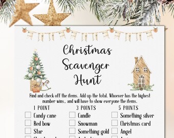 Christmas Scavenger Hunt Printable Holiday Activity for Kids & Families ...