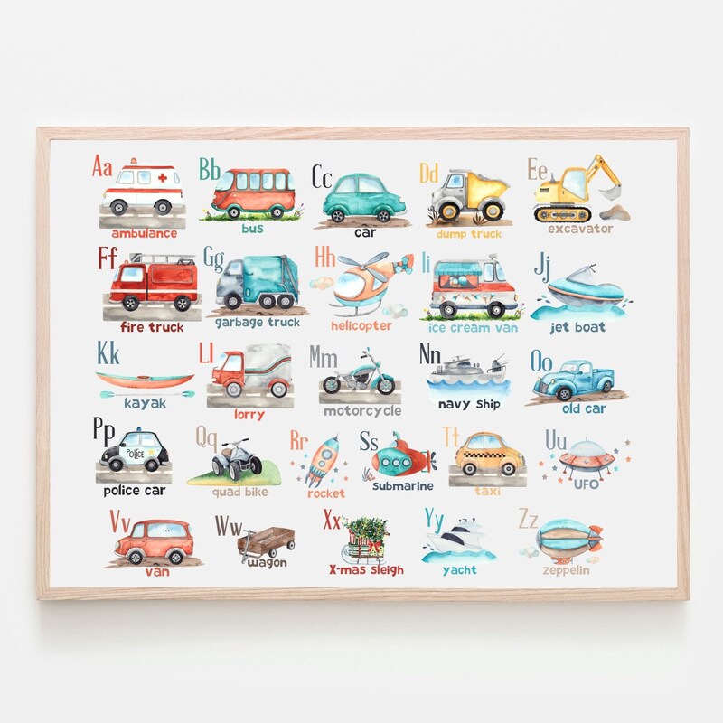 Truck Alphabet Poster - Etsy