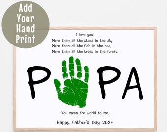 Best Dad Ever, Father's Day Handprint Keepsake Art, Gift for Dad ...