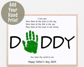 Best Dad Ever, Father's Day Handprint Keepsake Art, Gift for Dad ...