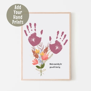 Wildflower Handprint Art, Kids Baby Toddler Summer Craft Printable ...