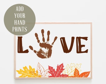Happy Fall Preschool Craft, Handprint Art, Sunflower Printable ...