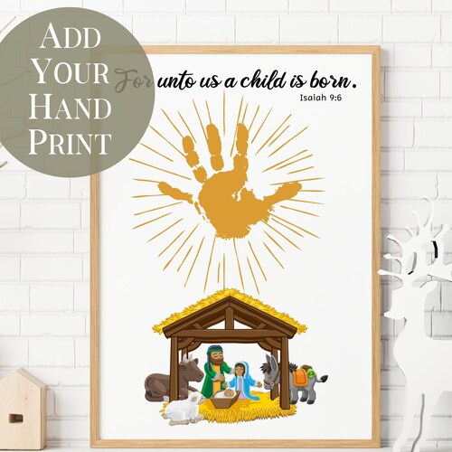 Personalized Christmas Handprint Art Gift From Kids. Printable - Etsy