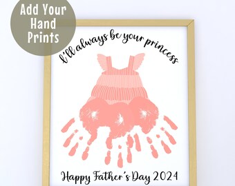Best Dad Ever, Father's Day Handprint Keepsake Art, Gift for Dad ...