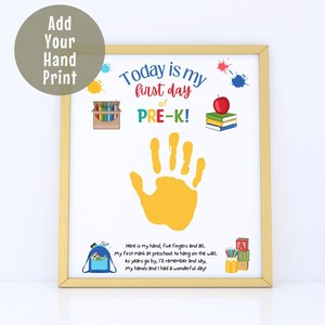 First Day of School Handprint Art, Back to School, Memorable First Day ...