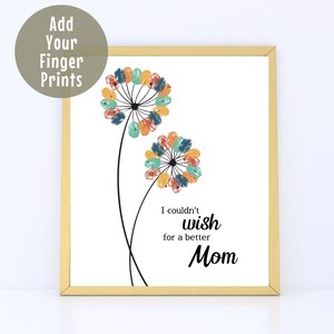 Mother's Day Fingerprint Art, Gift for Mom, Mother's Day Craft ...