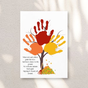 Fall Preschool Craft, Handprint Tree Art, Personalized Gift, Handprint ...
