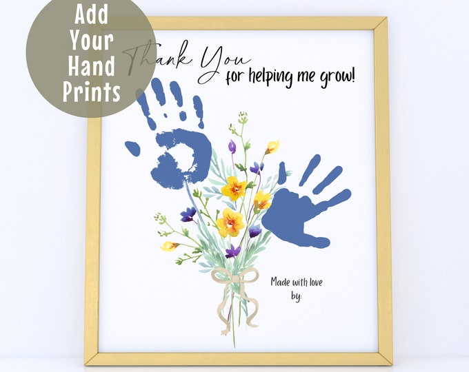 Thank You for Helping Me Grow Handprint Craft Art | 1 Flower Hand ...