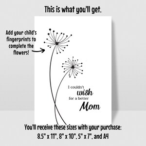 Mother's Day Fingerprint Art, Gift for Mom, Mother's Day Craft ...