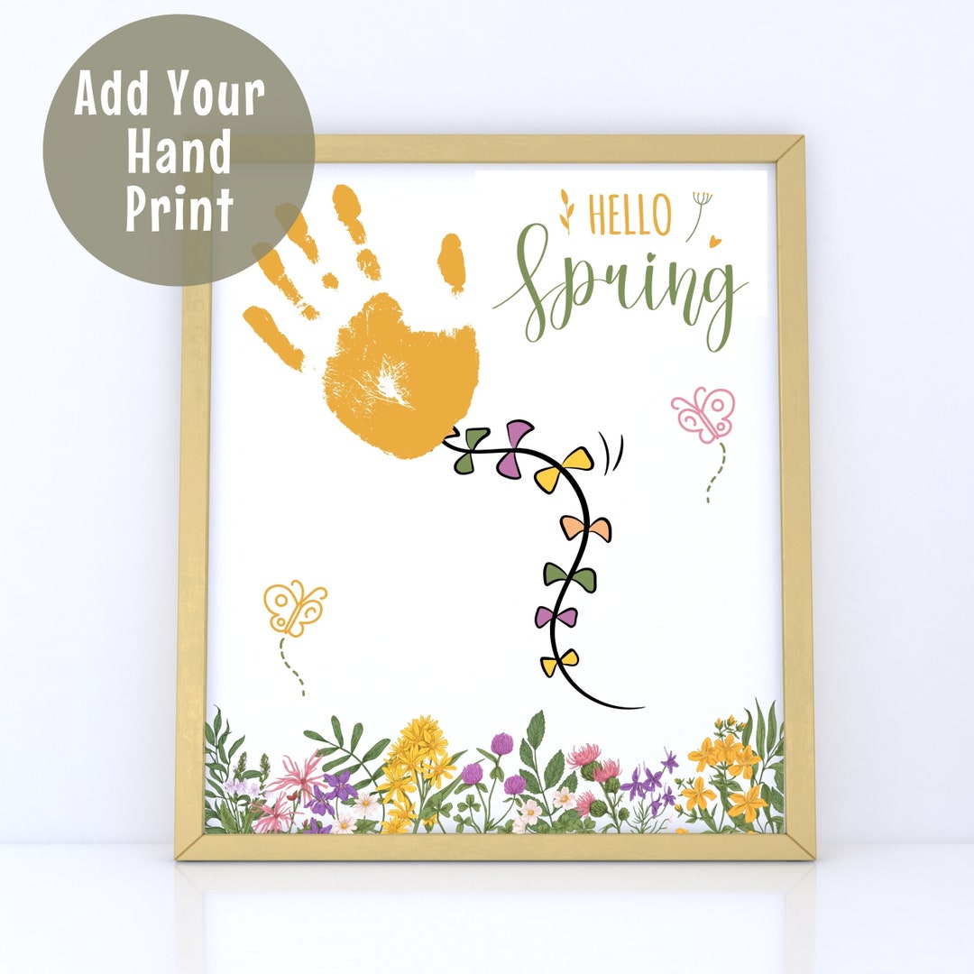 Hello Spring Preschool Craft, Kids Kite Handprint Art, Personalized ...