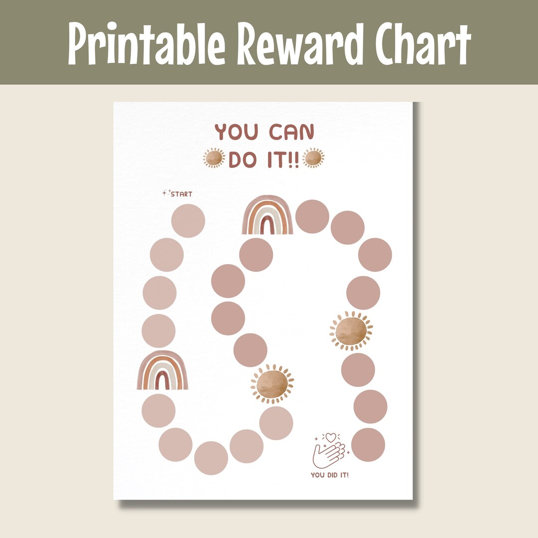 Reward Chart for Kids and Toddlers, Printable Rainbow and Sunshine ...