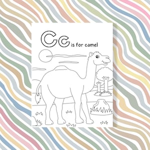 Printable Alphabet Animal Coloring Pages, Digital Download, Preschool ...