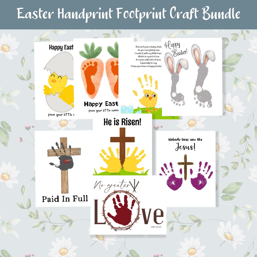 Easter Handprint Footprint Craft Bundle, Handprint Art, Personalized ...