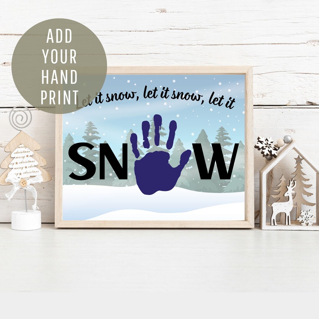 Winter Preschool Craft, Winter Snowflake Handprint Art, Personalized ...