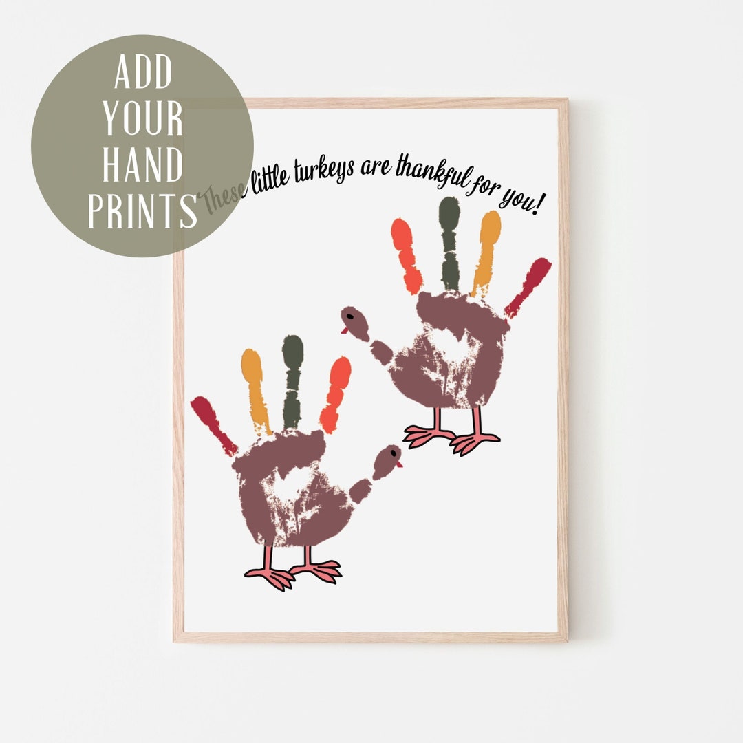 Printable Turkey Handprint Art, Thanksgiving Craft for Kids, Happy ...
