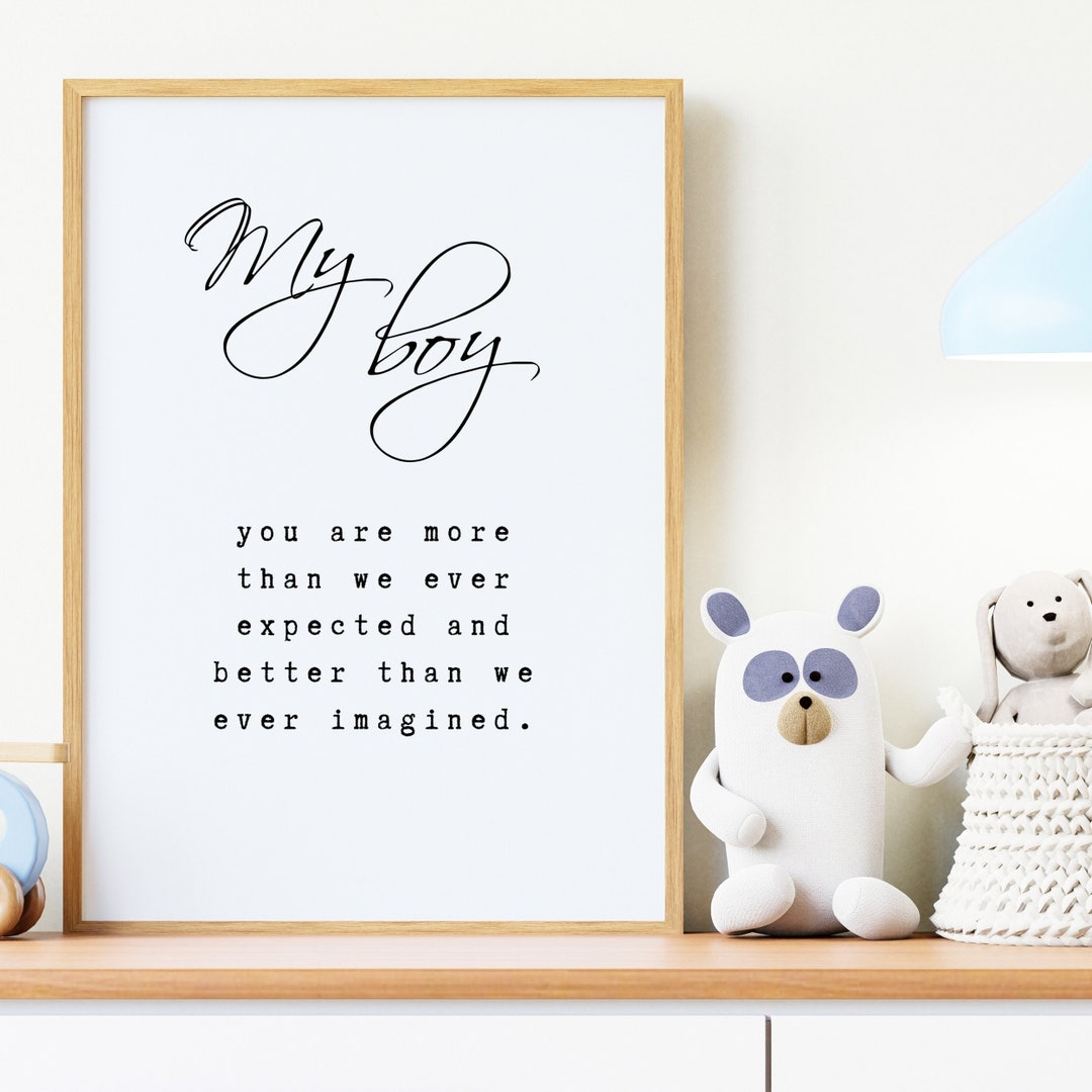 Boy Nursery Quotes Print, Boy Nursery Wall Decor, Nursery Wall Art ...