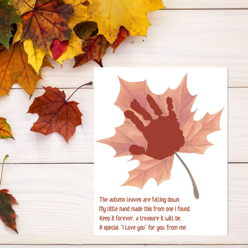 Fall Preschool Craft Handprint Leaf Art Personalized Gift - Etsy