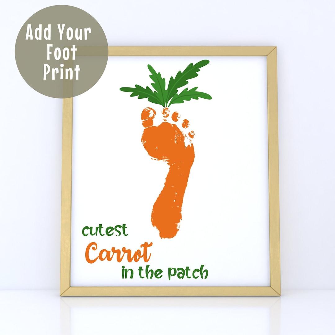 Carrot Preschool Craft, Kids Handprint Footprint Art, Personalized ...
