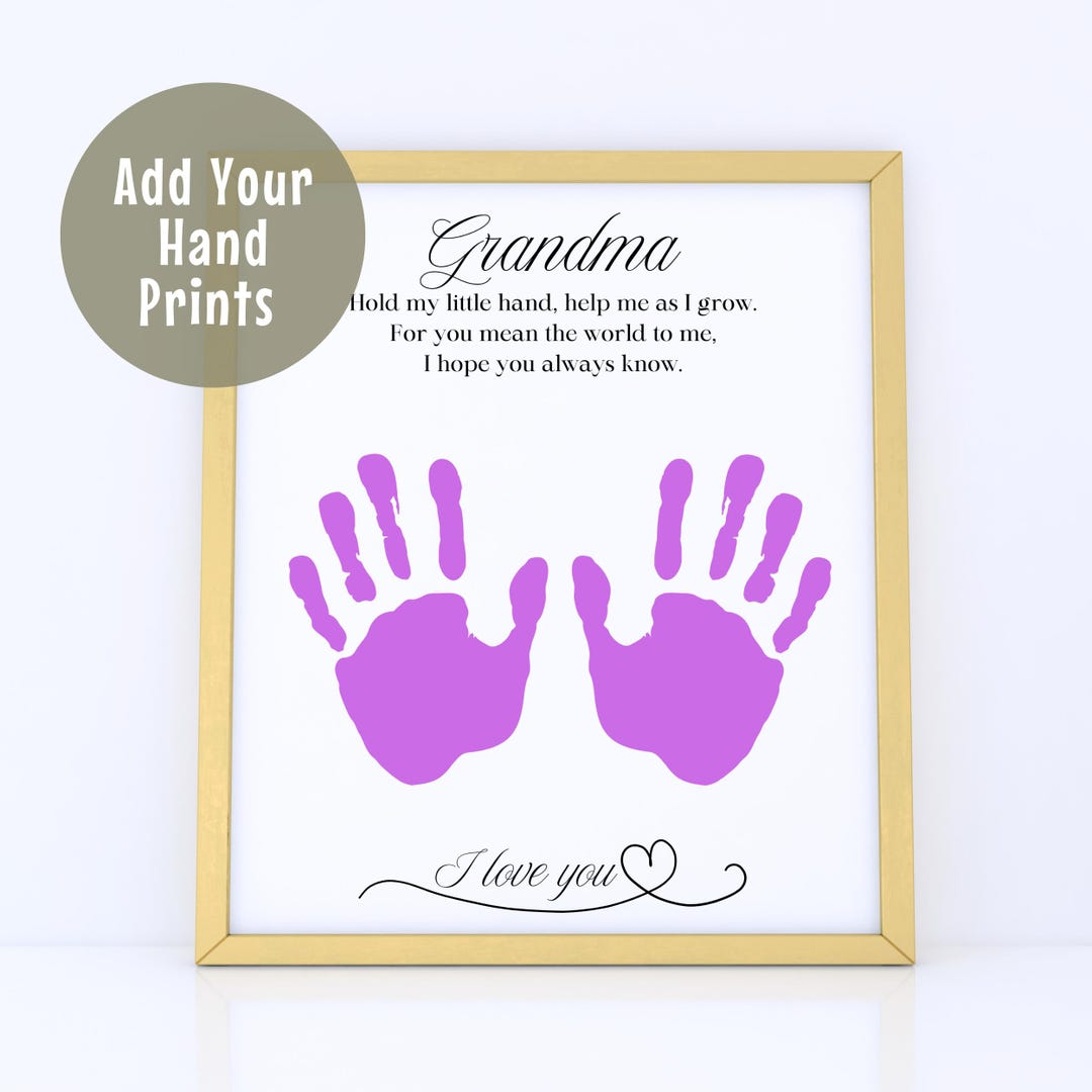 Handprint GRANDMA Gift, Grandmother Keepsake Bouquet, PRINTABLE Flowers ...