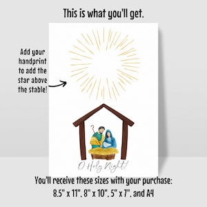 Christmas Kids Craft, Nativity Scene Handprint Art, Personalized Gift ...
