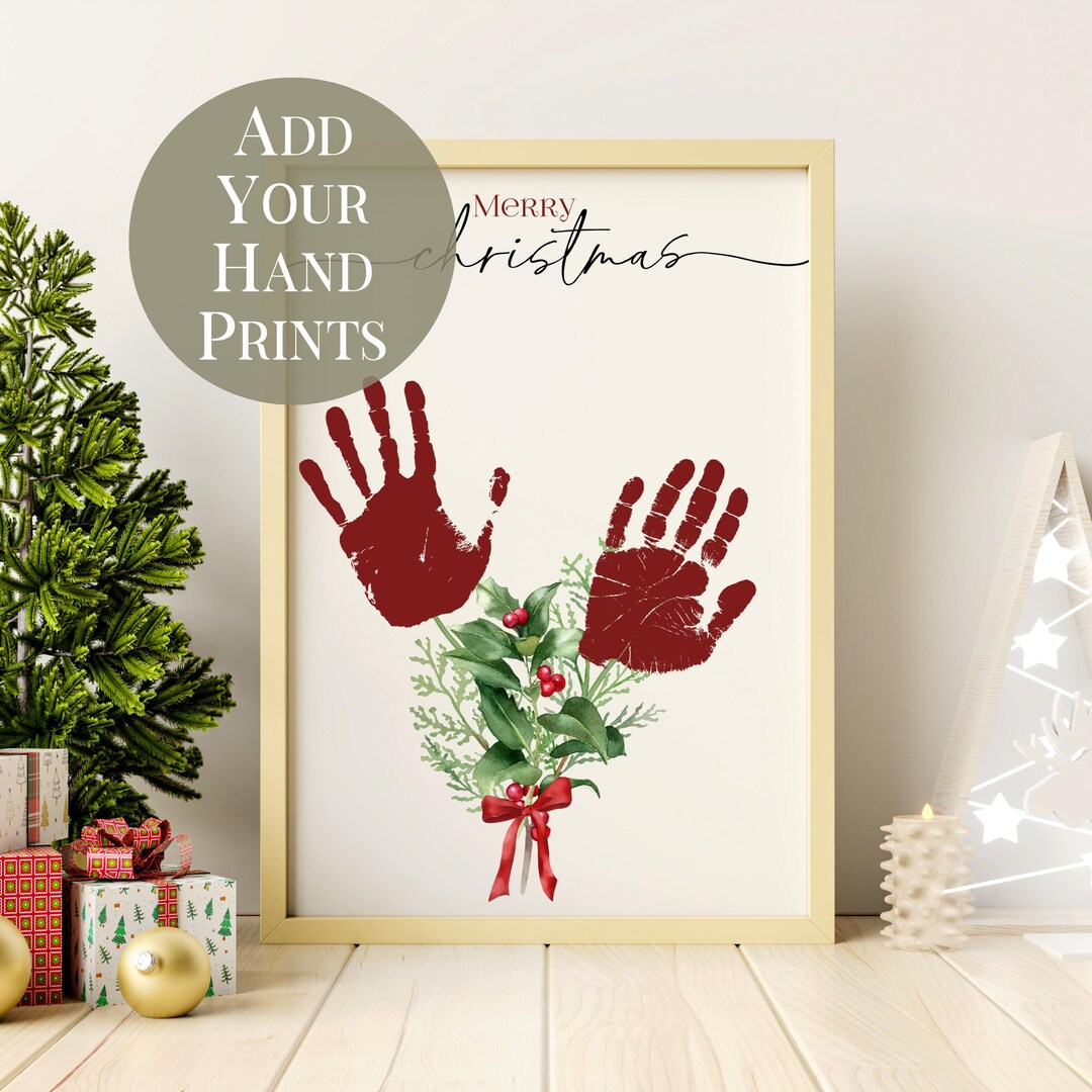 Printable Christmas Kids Craft, Merry Christmas Handprint Art ...