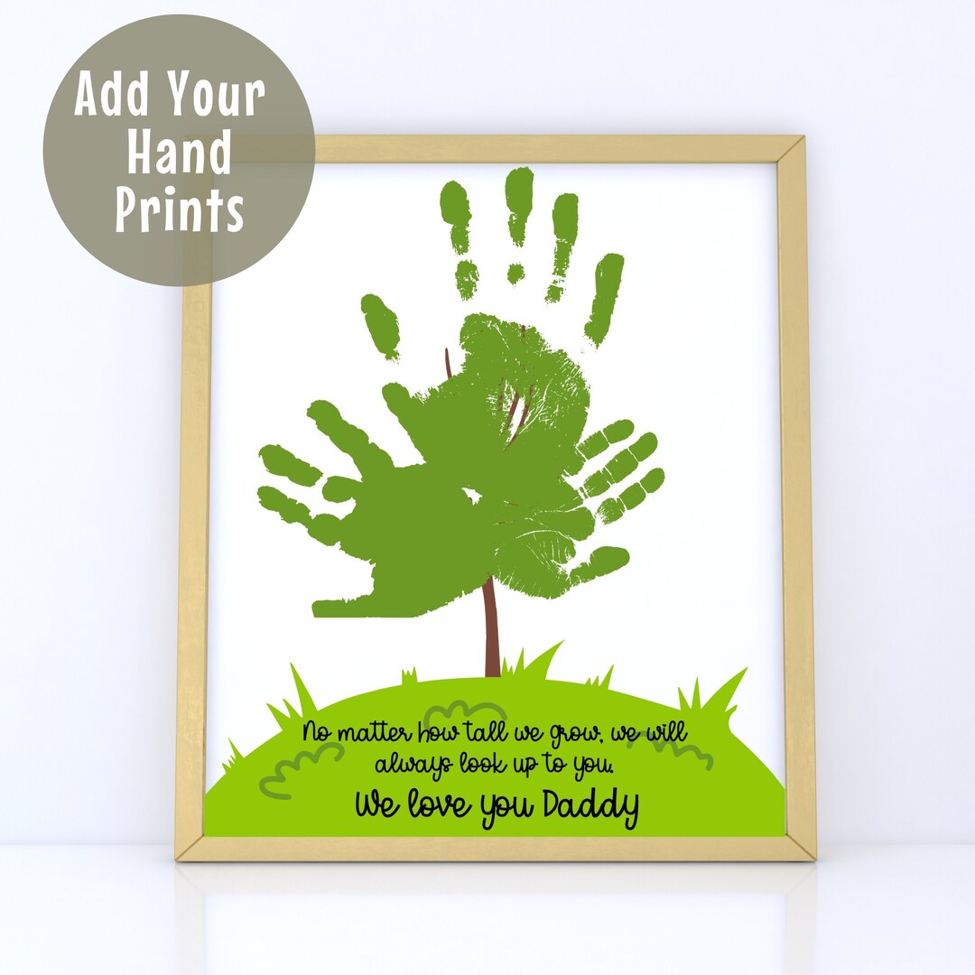Father's Day Handprint Keepsake Art, Gift for Dad, Father's Day Craft ...