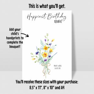 Printable Happy Birthday Handprint Art, Custom Birthday Gift, Handprint ...