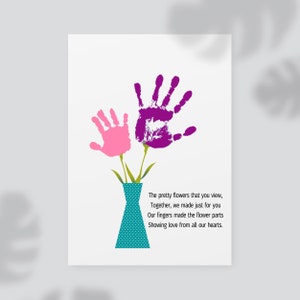 Handprint Bouquet Gift, Grandmother Keepsake Bouquet, PRINTABLE Flowers ...