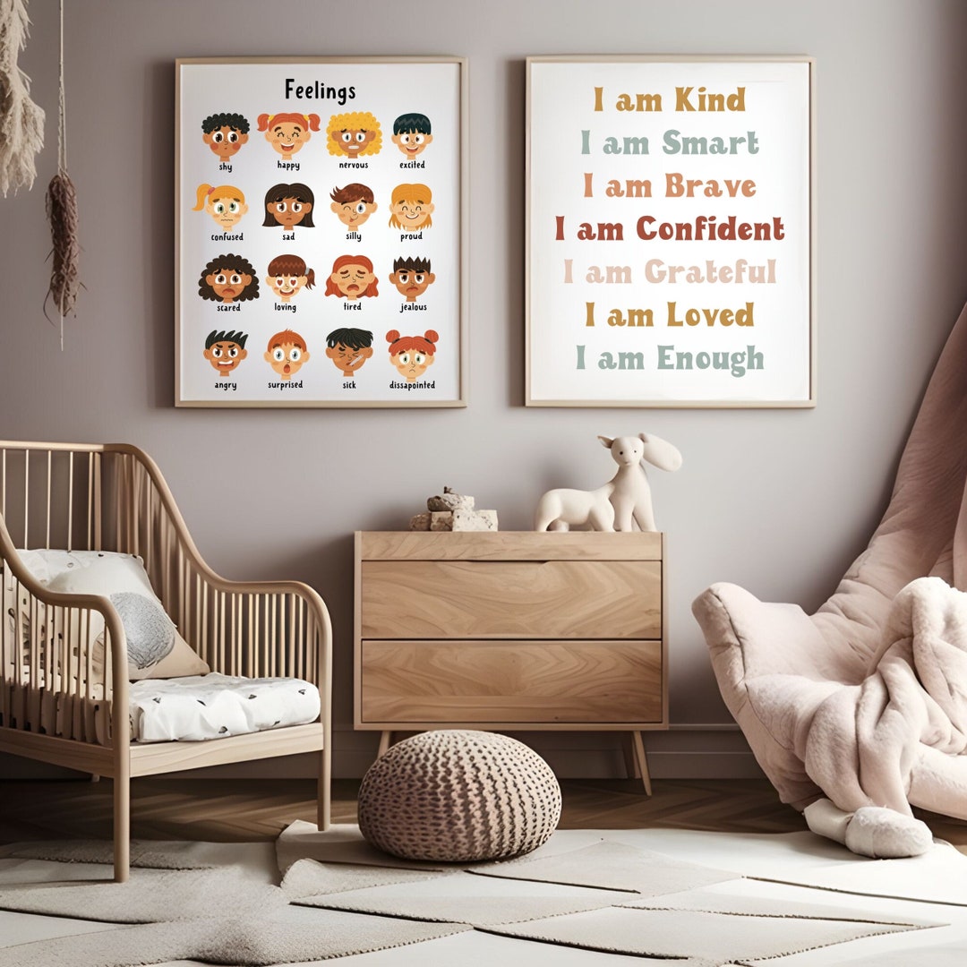 Printable Feelings Poster, Emotions Chart, Affirmations I Am Kind ...