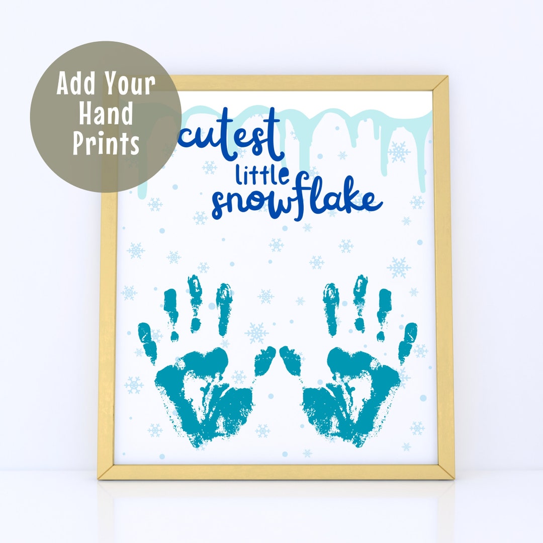 Winter Preschool Craft, Winter Snowflake Handprint Art, Personalized ...