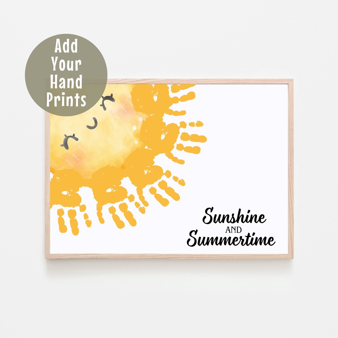 Summer Preschool Craft, Kids Handprint Art, Personalized Sunshine and ...