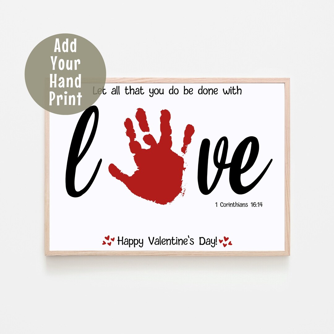 Printable Valentines Day Preschool Craft, Kids Valentines, Handprint ...