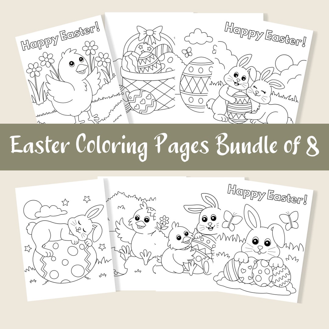 8 Easter Printable Coloring Pages for Kids Toddlers Preschool ...