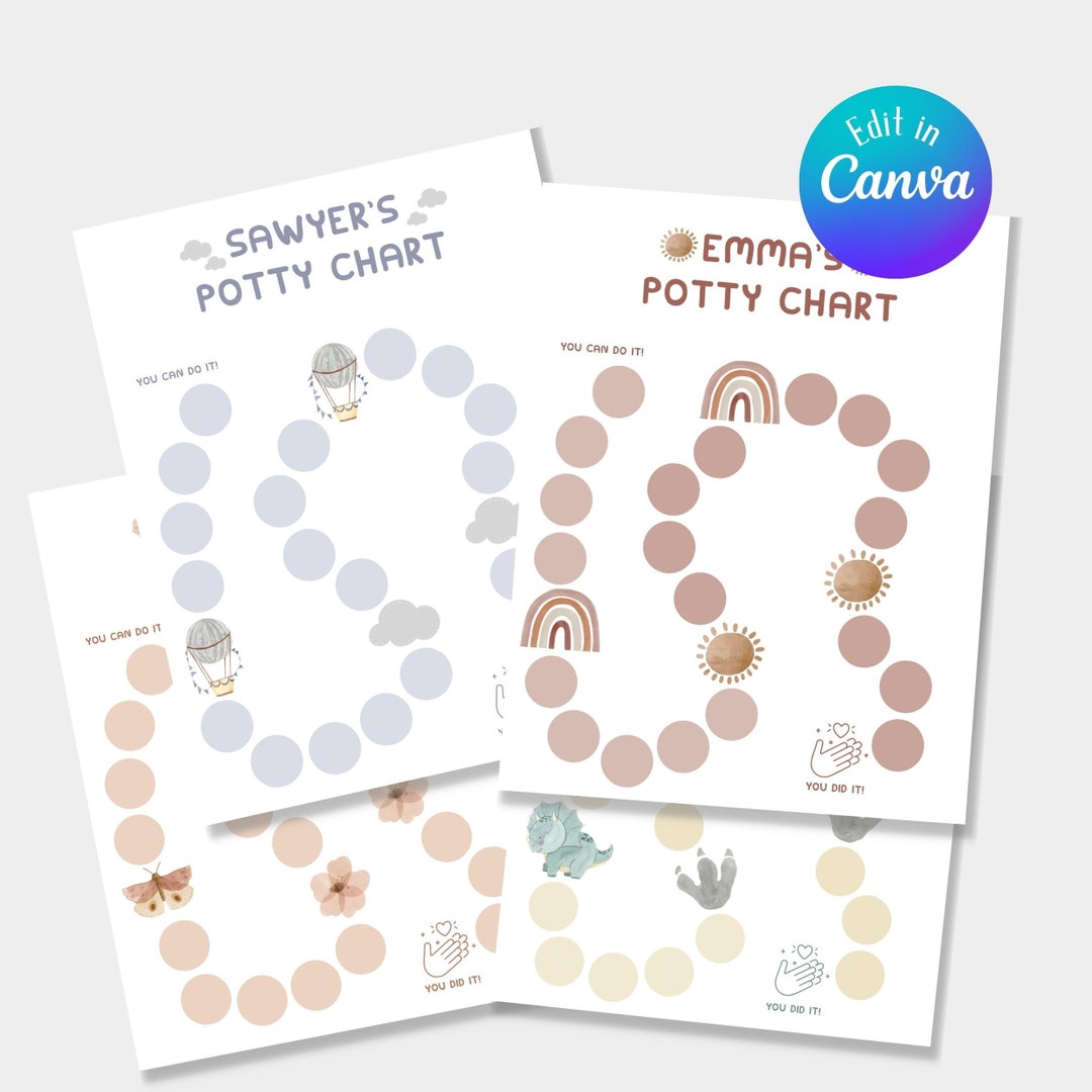 Editable Potty Chart Potty Training Chart Potty Training - Etsy Hong Kong