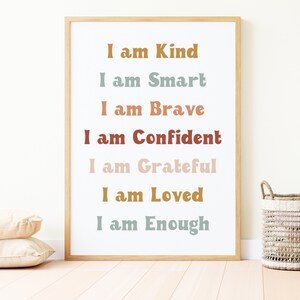 Printable Feelings Poster, Emotions Chart, Affirmations I Am Kind ...