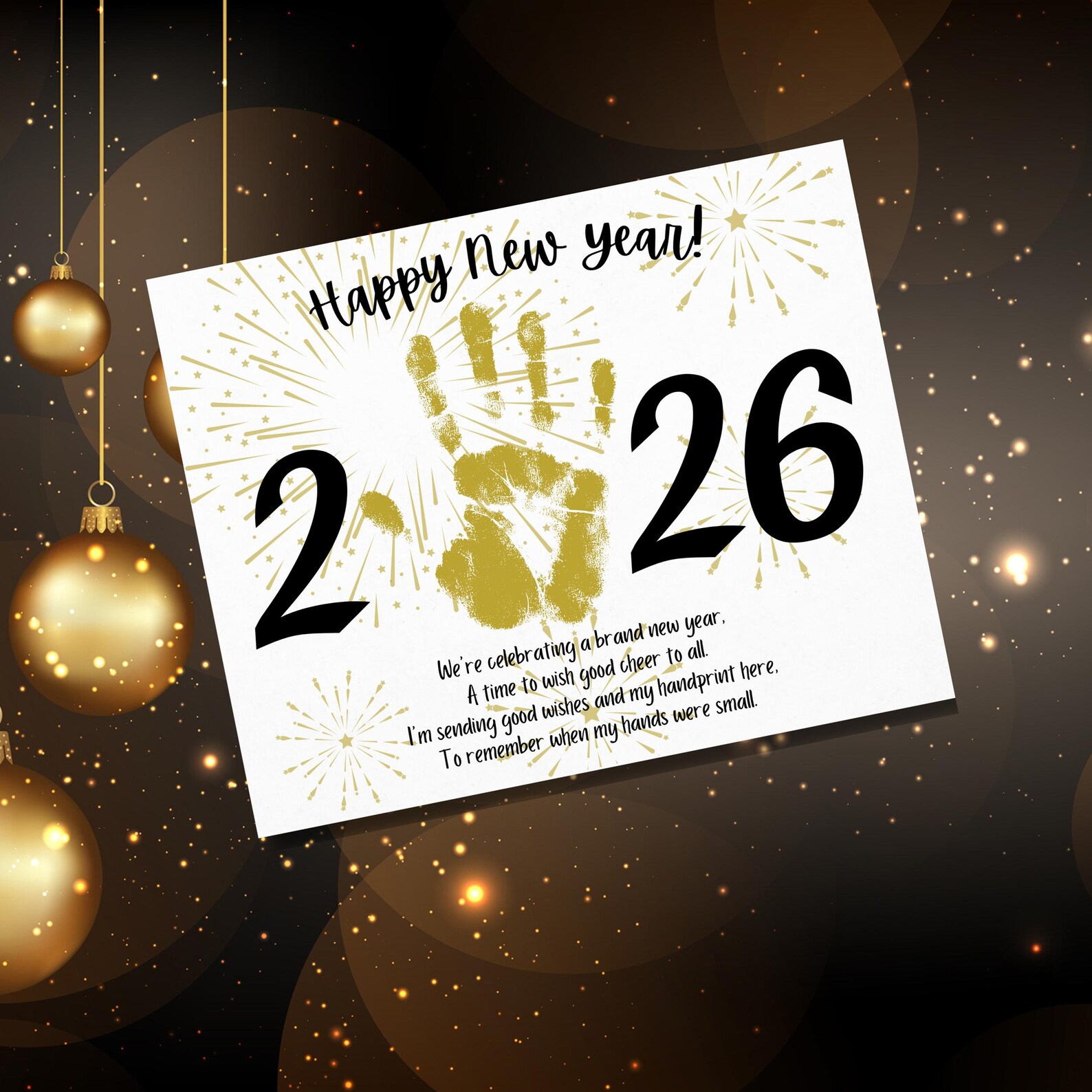 Happy New Year Preschool Craft, New Year Poem Handprint Art ...