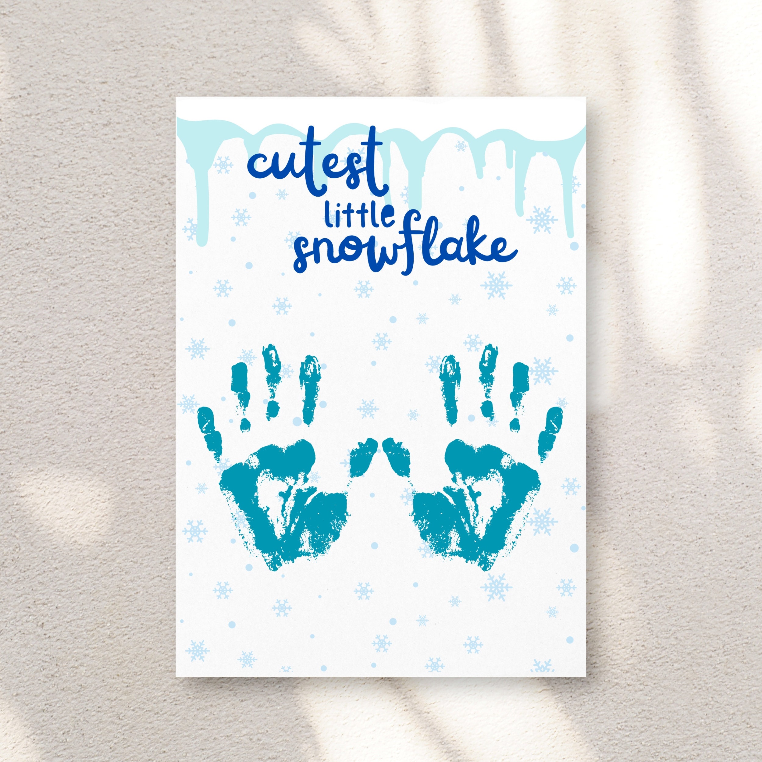 Winter Preschool Craft, Winter Snowflake Handprint Art, Personalized ...