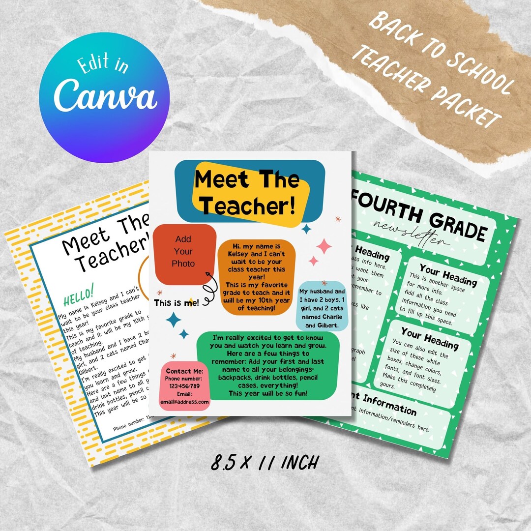 Meet the Teacher Canva Template Back to School Teacher - Etsy