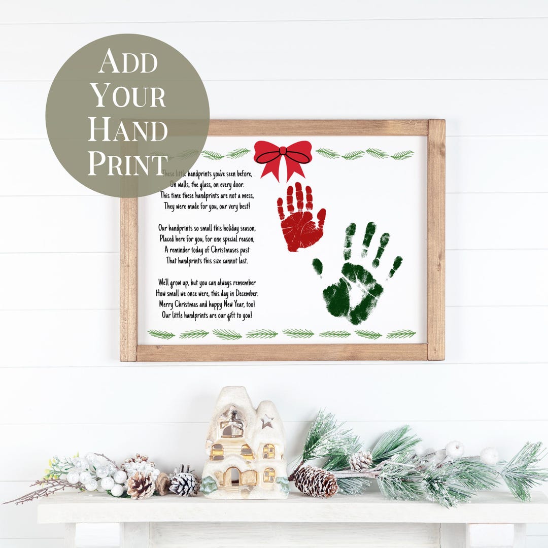 Christmas Handprint Poem Preschool Craft, Merry Christmas Handprint Art ...