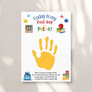 First Day of School Handprint Art, Back to School, Memorable First Day ...