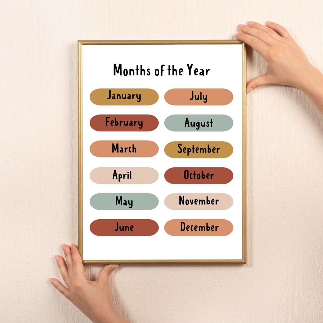 Printable Months of the Year, Months Chart, Homeschool Classroom ...