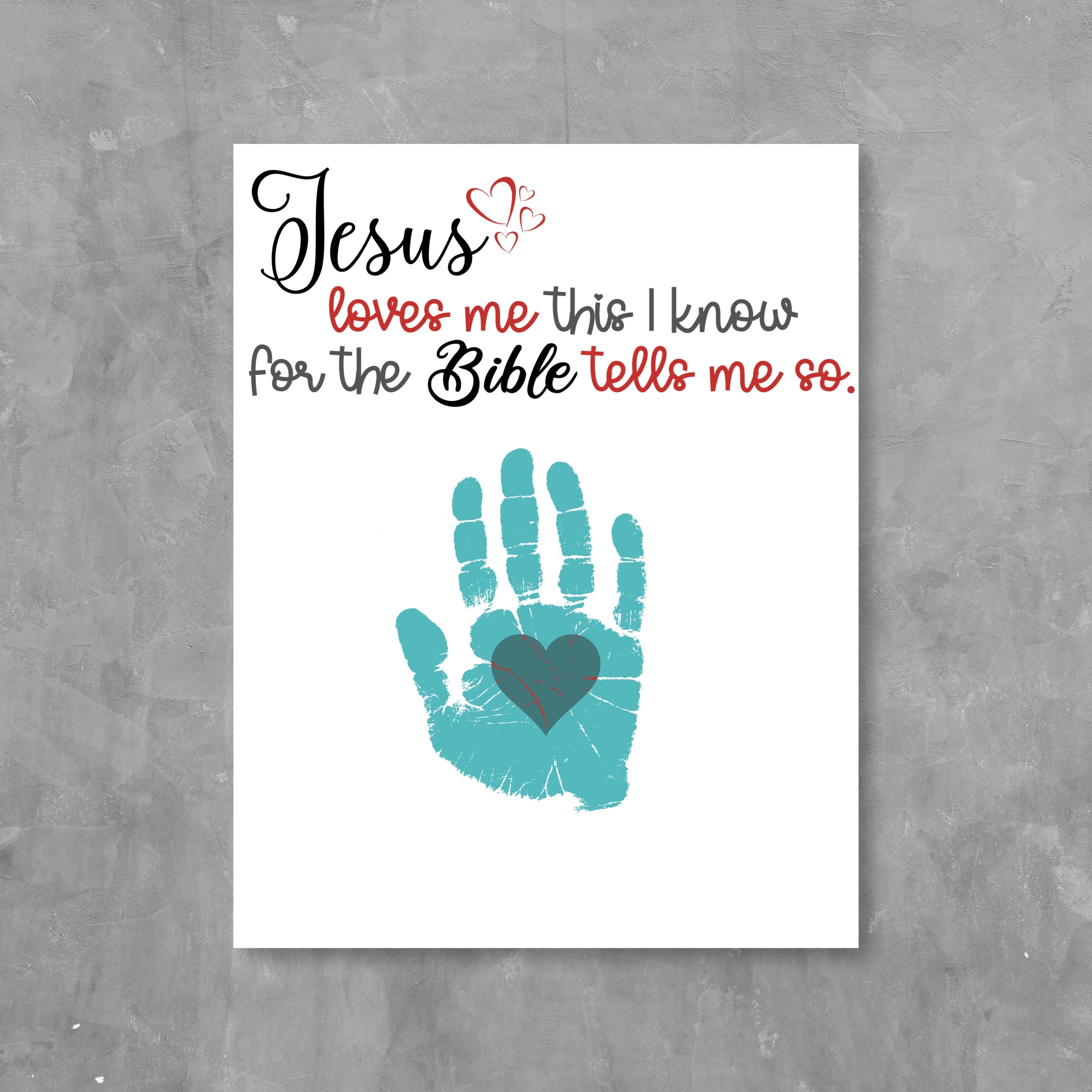 Jesus Loves Me Preschool Craft Christian Handprint Art - Etsy