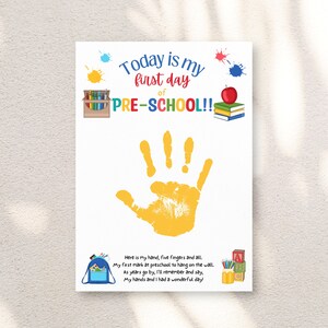 First Day of School Handprint Art, Back to School, Memorable First Day ...