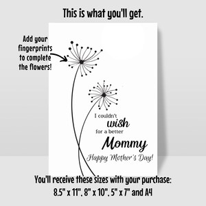 Mother's Day Fingerprint Art, Gift for Mom, Mother's Day Craft ...